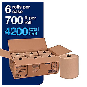 Tork Matic Paper Hand Towel Roll Natural H1, Universal, 100% Recycled Fiber, 6 Rolls x 700 ft, 290088