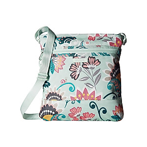 Vera Bradley Lighten Up Slim Crossbody Mint Flowers One Size
