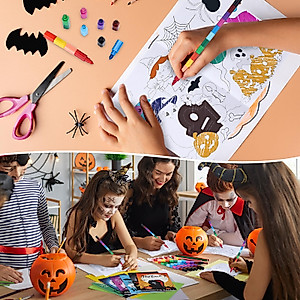 Funrous 24 Set Halloween Coloring Books Party Favors with Crayons Mini Halloween Coloring Book Bulk Activity Book Pages for Trick or Treat Goodie Bags Stuffers Birthday Party Gifts Prizes Supplies