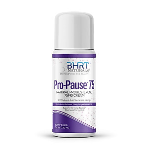 BHRT Naturals Progesterone Cream 7500mg Bioidentical USP Natural - 90 Day Supply, USA Made, Pharmacist Formulated, Non-GMO Menopause Relief – TTC PCOS Supplement (1 Bottle)