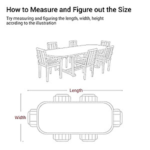 Patio Furniture Set Cover Waterproof, 600D Heavy Duty Lawn Patio Furniture Covers, U-COMSO Outdoor Sectional Sofa Cover Patio Table Chair Set Cover, 90 ''W x 62'' D x 28'' H, Beige & Orange