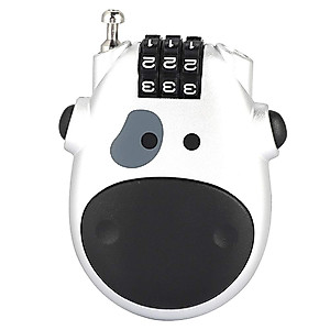 Combination Lock Cable Lock Padlock with 3 Digit Numeric Code, 80CM Extendable Cable, Heifer Shape, Customized Safety Lock for Suitcase Stroller Luggage Laptop(Silver)