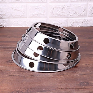 2Pcs Wok Ring for Gas Stove, Stainless Steel Pots Rack Round Wok Stand Holder Reversible Size for Kitchen Supplies Utensils(2pcs 21.5cm)