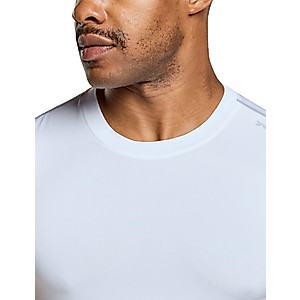 TSLA Men's Sleeveless Workout Shirts, Dry Fit Running Compression Cutoff Shirts, Athletic Training Tank Top, Active Top White, Large