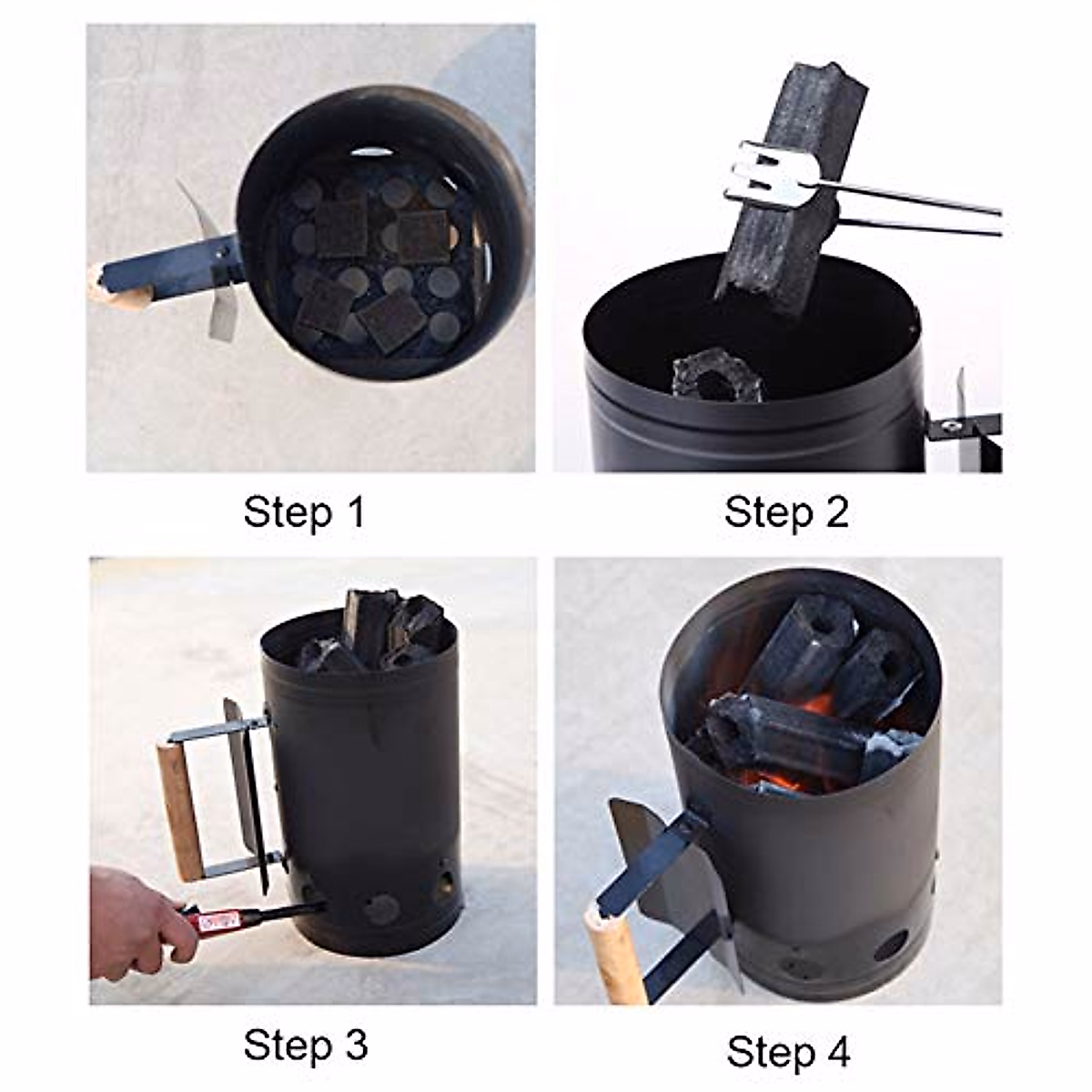 TOTOU Barbecue Tools Fast Charcoal Ignition Barrel Carbon Stove Outdoor Barbecue Fire Bamboo Chimney Starter