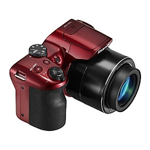Samsung WB1100F 16.2MP CCD Smart WiFi & NFC Digital Camera with 35x Optical Zoom, 3.0" LCD and 720p HD Video (Red)