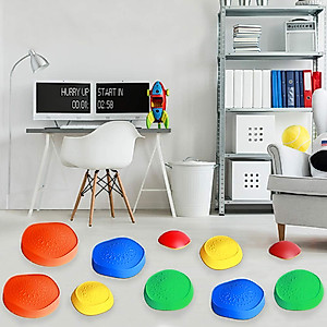 OMNISAFE Balance Stepping Stones for Kids, Non-Slip Textured Surface and Rubber Edges, Indoor & Outdoor Obstacle Course Toy, Exercise Coordination & Strength