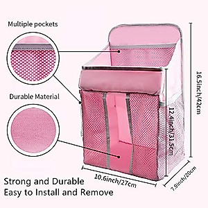 Hanging Baby Diaper Caddy Organizer For Crib Changing Table Or Wall Nursery Organizer Infant Newborn Baby Playard Diaper Organizer Storage Baby Essentials Pink