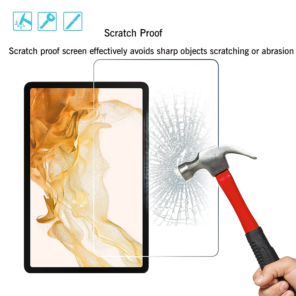 Ailun Screen Protector For Galaxy Tab S8 / Galaxy Tab S7, 11 inch 2Pack Tempered Glass 9H Hardness 2.5D Edge Ultra Clear Anti Scratch Case Friendly