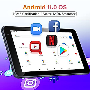 Android Tablet 7 inch, Android 11.0 Tablet 2GB RAM 32GB ROM Tablet 7 inch with WiFi, Bluetooth, GMS, Dual Camera, Google Play for YouTube, Netflix, Gaming