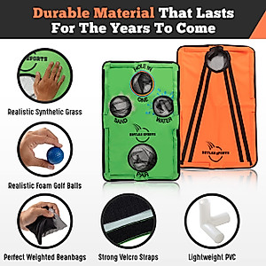 Brylan Sports 2 in 1 Chipping Golf and Cornhole Game Set - with All Accessories Including Cornhole Carrying Case and Perfect for Backyard Games, Outdoor Yard Games and Camping Games.