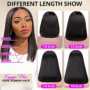 Xagujpo 12inch 13x4 lace front wigs humna hair