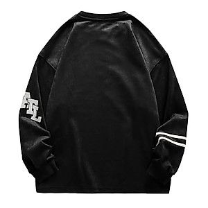 Aelfric Eden Mens Oversized Sweatshirt Crewneck Vintage Graphic Pullover Shirts Long Sleeve Streetwear Tops Grey