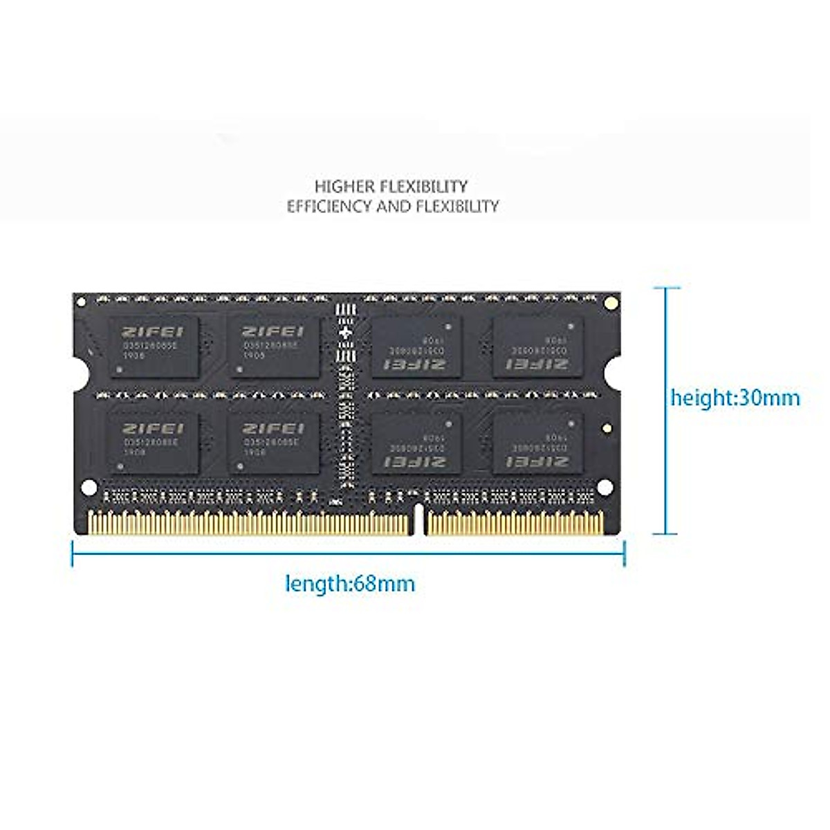 ZIFEI ram Memory DDR3 DDR3L 8GB 1333MHz PC3L-10600 Dual Rank 2Rx8 1.35V CL9 204-Pin SODIMM Module Notebook Memory for laptops Compatibel with Intel AMD and Mac Computer