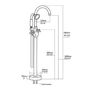Freestanding Bathtub Faucet with Hand Shower