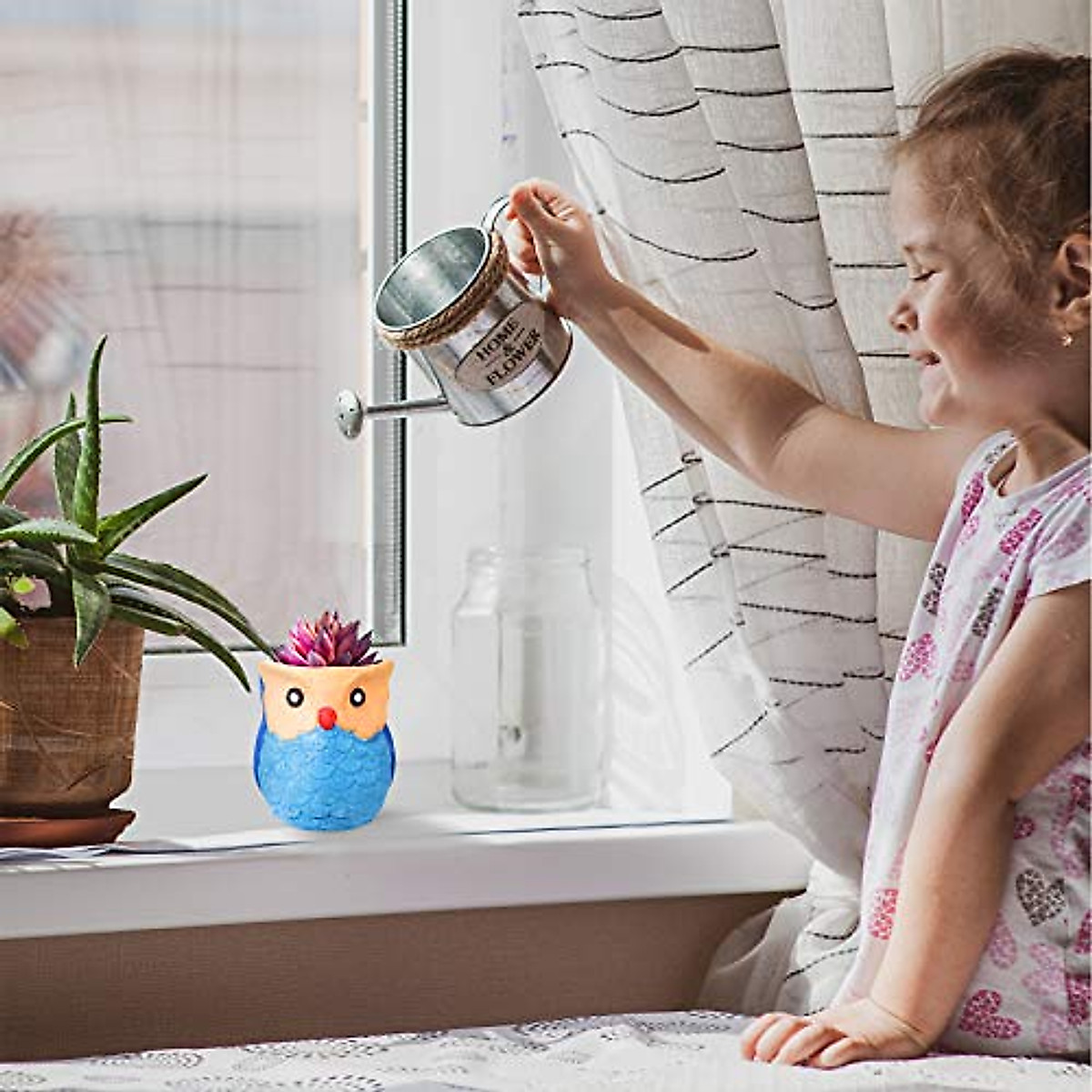 6 Sets DIY Ceramic Owl Succulent Pots Figurines Paint Craft Kit Unpainted Ceramic Bisque Paintable Owl Ceramic Flowerpots with Drainage Hole Ready to Paint for Kids Classroom Craft Project Acticity