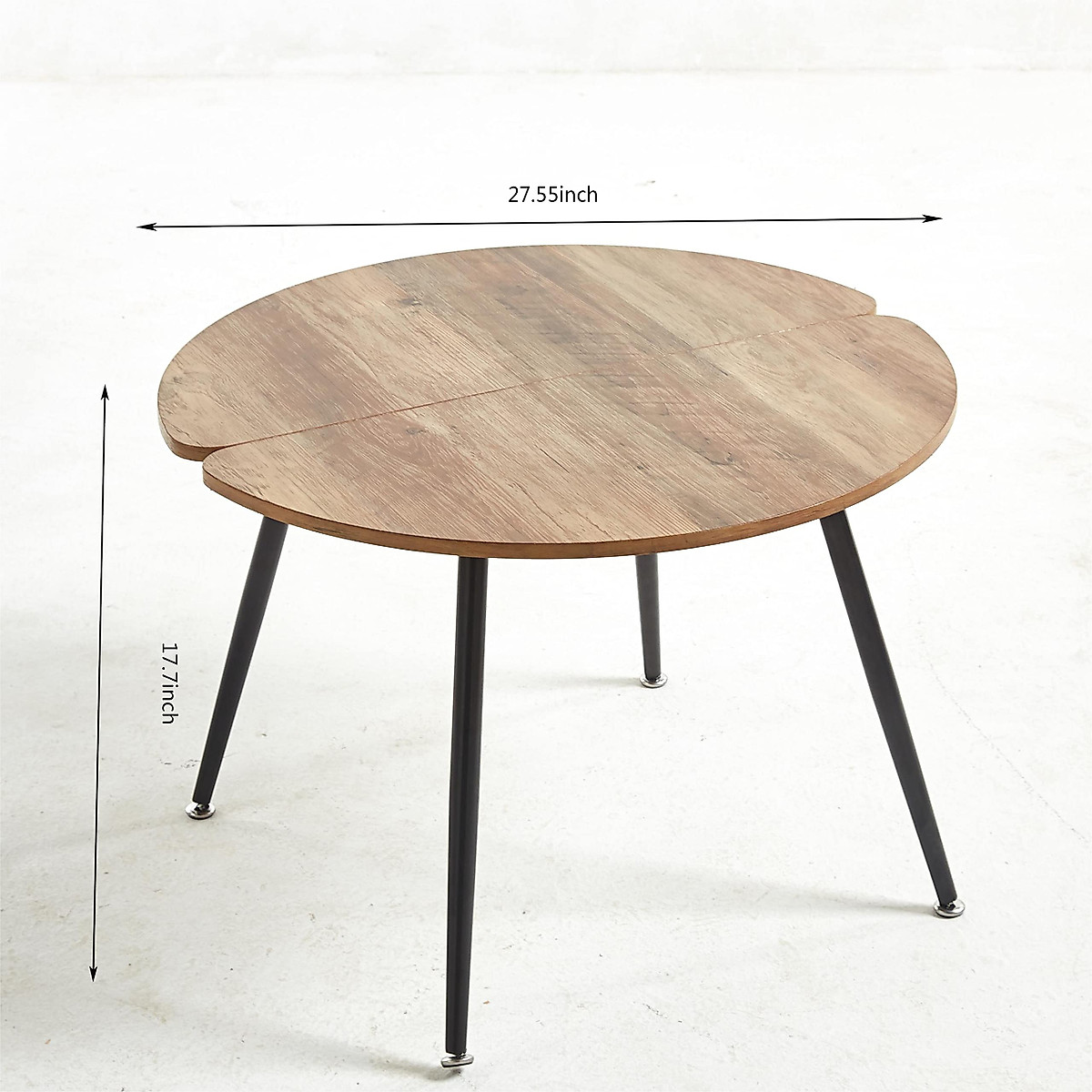 Tidyard Coffee Table for 4 People with Round MDF Table Top, Pedestal Dining Table, End Table Leisure Coffee Table Sofa End Table for Living Room Home Office