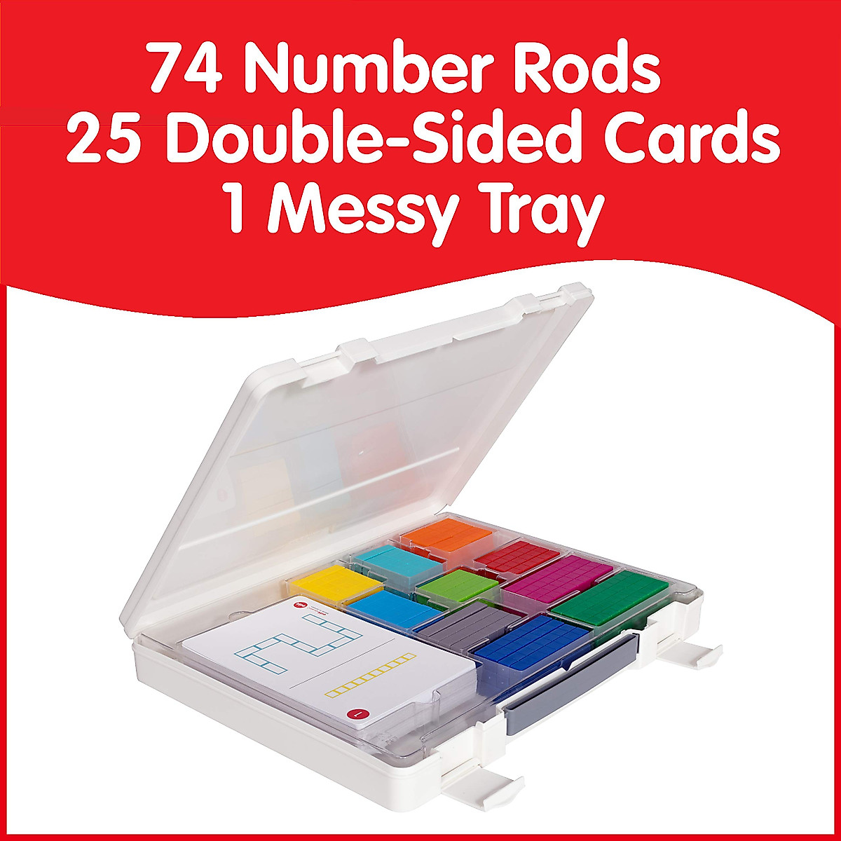 edxeducation Number Rods to Go - Hands-on Math Manipulative for Kids - Includes 231 Number Rods - 50 Double-Sided Activity Cards and Activity Book