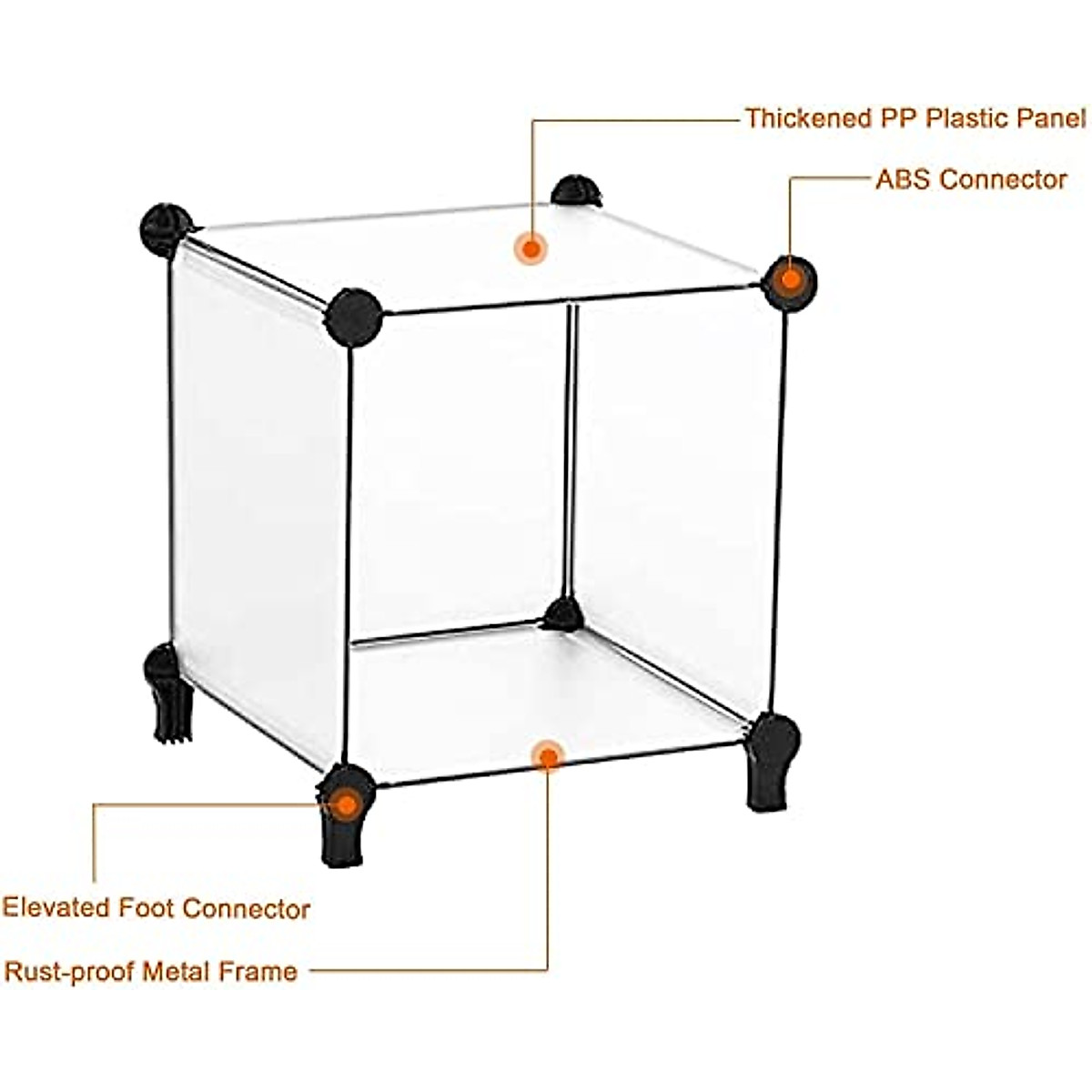HOMIDEC Closet Organizer, 12-Cube Closet Organizers and Storage, Portable Closet Storage Shelves, Clothing Storage for Kids, Closet, Bedroom, Bathroom, Office (11.8x11.8x11.8 inch), Transparent