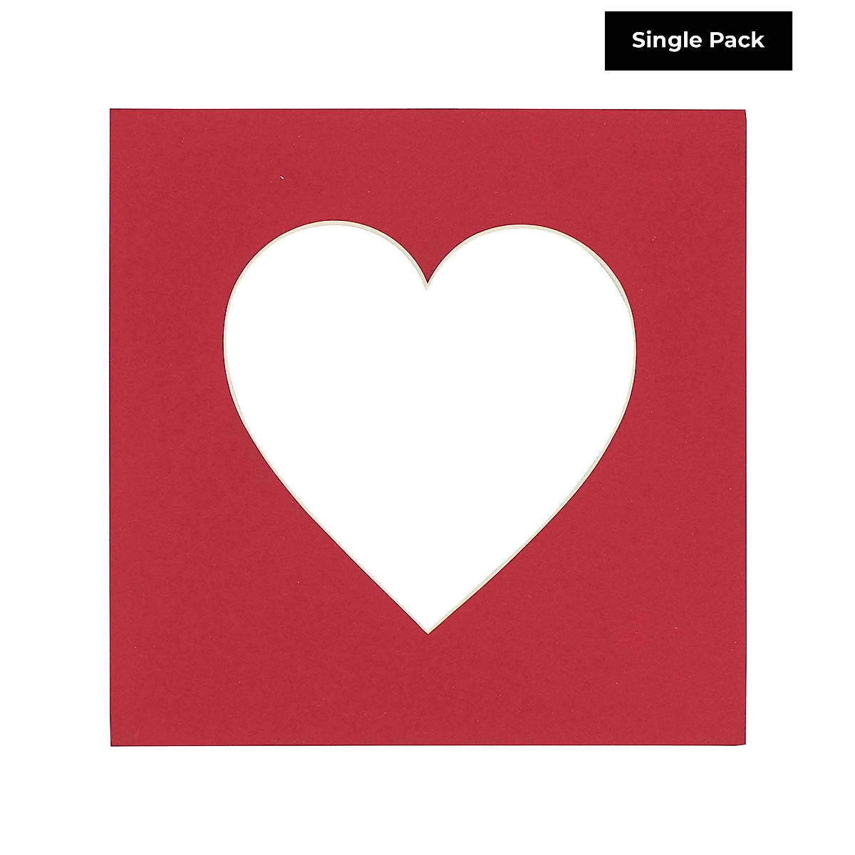 CountryArtHouse Deep Red Acid Free 15x15 Heart Picture Frame Mat with White Core Bevel Cut for 11x11 Pictures - Fits 15x15 Frame - Pack of 1 Matboard