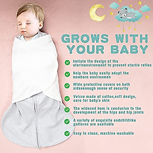 BSTOPPT 100% Cotton Newborn Sleep Sack Swaddle,0-6 Months,3-Way Adjustable Wearable Blanket,TOG 0.5，2 Pack (Grey & White)