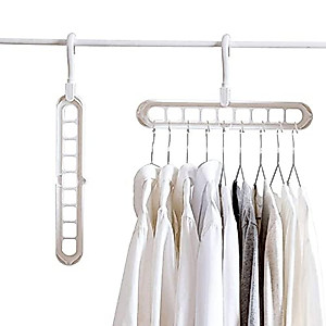 Space Saving Hangers | Multifunctional Shirt Hangers Space Saving | Closet Accessories Coat Closet Organizers and Storage with 9 Holes for Heavy Clothes Moluo