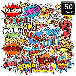 ATP ADT 12PCS Superhero Slap Bracelet for Kids Boys & Girls - Superhero Birthday Party Supplies Favors - Super Hero Avengers Toys - Comic Super Hero Party Stickers (50 Pack) Carnival Prizes