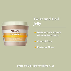 MIZANI True Textures Twist and Coil Paraben & Silicone-Free Jelly - Provides Touchable Texture With Coconut Oil, For Curly Hair