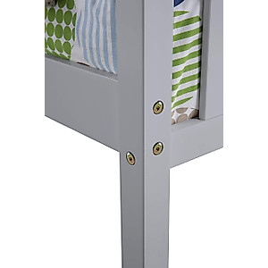 Twin Platform Bed with Trundle, Solid Wood Bed Frame with Headboard, Footboard for Teens Boys Girls,No Box Spring Needed (Grey)