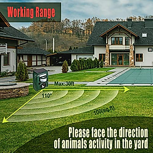 Wikomo 2023 Solar Powered Repellents Protectors Outdoor, Waterproof Solar Device with USB Charging, Flashing LED, 5 Working Modes, Suitable for Yard, Terrace, Campsite, Garden, Farm-Green