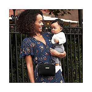 Skip Hop Adjustable Greenwich Easy-Access Convertible Hip Pack, Vegan Leather, Black, One Size(Pack of 1)