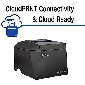 Star Micronics TSP143IVUE USB/Ethernet (LAN) Thermal Receipt Printer with Android Open Accessory (AOA), CloudPRNT, Cutter, and Internal Power Supply - Gray