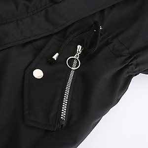 FMCHICO Womens Trench Coat Long Women's Fluffy Warm Coat Outwear Windbreaker Winter Warm Coat Jacket Faux Fur Lined Trench Hooded Thick Overcoat Black