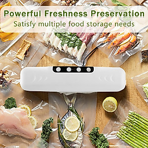 Automatic Vacuum Sealer Machine Household for Food, Dry/Moist Vacuum Sealer Machine with Air Sealing System for Food Storage, Portable Food Vacuum Sealer with 10 Vacuum Seal Bags & 2 Air Suction Hose