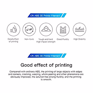 Creality ABS 3D Printer Filament 1.75 mm - Black | 1Kg Spool (2.2 Lbs) | Dimensional Tolerance ±0.03 mm | Fit Most FDM Printers (1 Pcs/Pack)