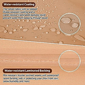 QH.HOME Lawn Outdoor Chair Covers Waterproof 900D Heavy Duty, 2 Pack Patio Chair Covers for Outdoor Furniture with Strong Tear Resistance, Fade UV Resistant, Air Vent - (Size：37"W X 40"D X 31"H）