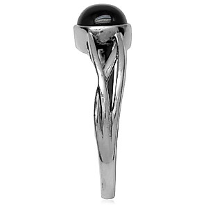 Silvershake 6mm Genuine Round Shape Black Onyx 925 Sterling Silver Solitaire Ring Size 8