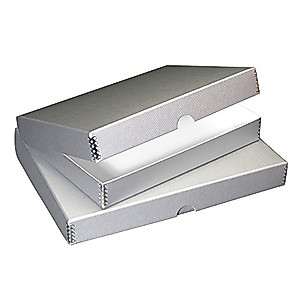 Lineco Textured Metallic Folio Storage Box, Acid-Free with Metal Edges, 9.5 X 12.5 X 1.75 inches, Silver (717-4912)