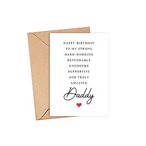 Daddy Birthday Card Poem - Birthday Card For Daddy - Amazing Gift Special For Daddy Birthday - From Wife, Son, Daughter - Cute Birthday Card