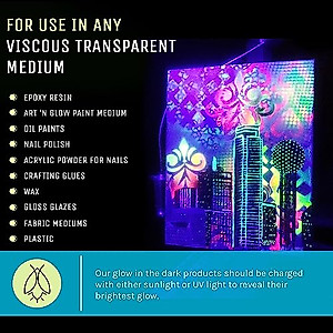 Glow in The Dark Pigment Powder - Neutral and Fluorescent Color for Art Painting, Fine Art, Nail Art Paint, and DIY Crafts - Long Lasting 10+ Color Options - Neutral Green - (1 Ounce)