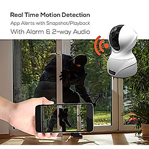 Security Camera Full HD 1080P WiFi Baby/Pet/Home Monitor - weJupit Wireless Indoor Pan/Tilt/Zoom IP Camera, Motion Detection, Two-Way Audio, Night Vision - Cloud Storage