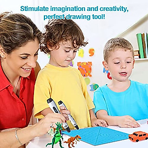 Small Size 3D Pen Mat - 3D Printing Mat for Beginners - 6.7x6.7 inch 3D Pen Mat for 3D Pens - 3D Pen Accessories Compatible with Stencils - Blue