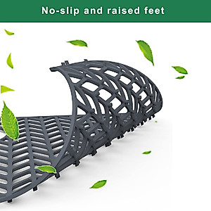 GUUKIN Sink Protectors for Kitchen Sink, 26''x 14'' Silicone Kitchen Sink Mat Grid for Bottom of Farmhouse Stainless Steel Porcelain Sink with Rear Drain (Grey)