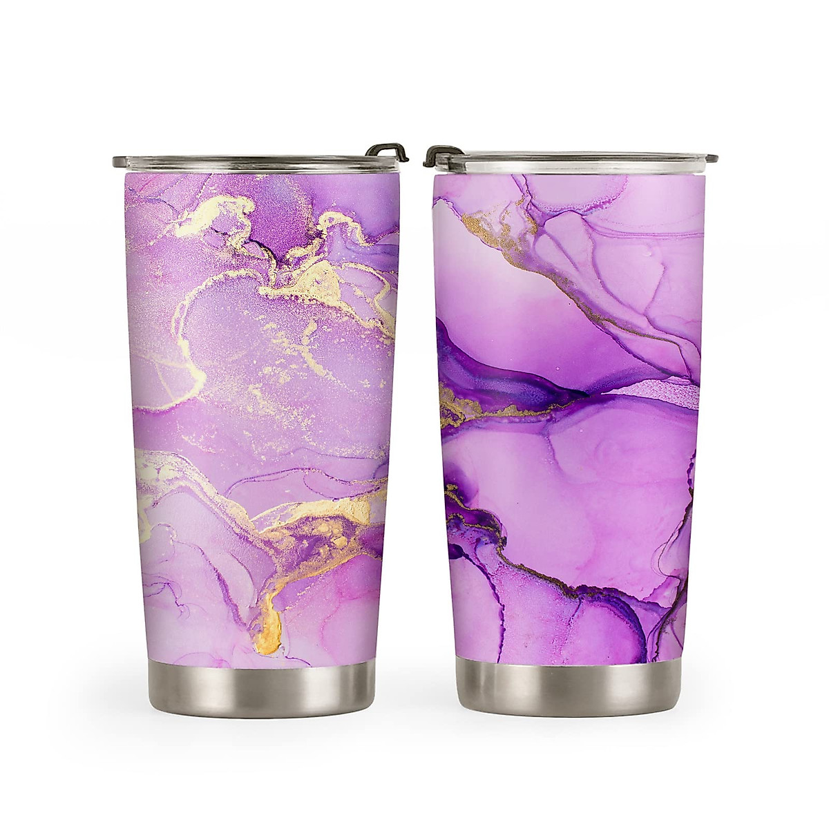 20oz Pink Purple Abstract Marble Tumbler, Inspirational, Motivational Birthday Gifts, Coffee Thermos for Women, Stainless Steel Double Wall Vacuum Insulated Coffee Mug, Travel Cup with Lid