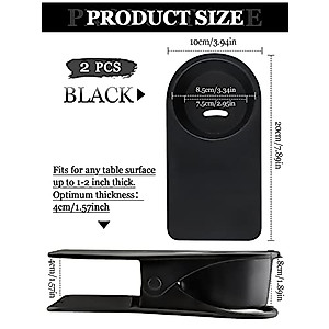 2PCS Drinking Cup Holder Clip, Kalolary Desk Bottle Cup Stand DIY Glass Clamp Storage Saucer Clip Water Coffee Mug Holder Saucer Clip Design for Home & Office, Black