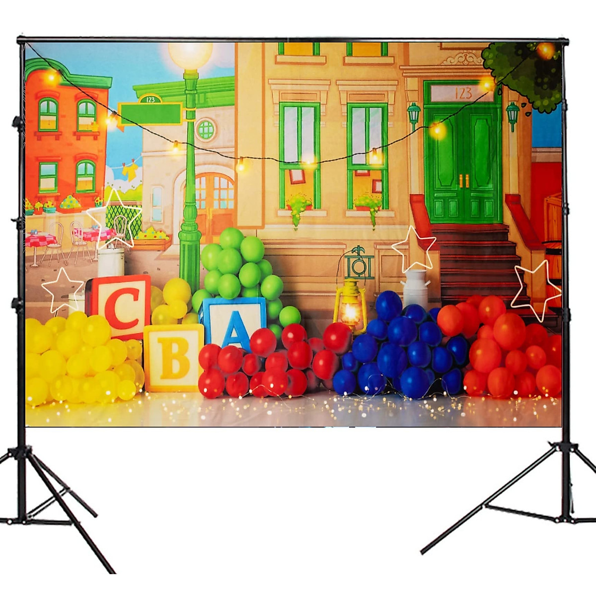 ABC Back to School Kindergarten Online Education Children Photography Background Birthday Party Decoration Background Curtain Photography Studio Props Vinyl(5x3ft)