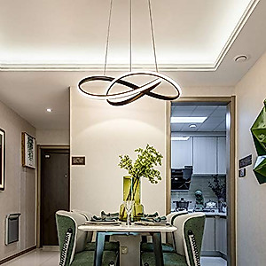 Ziplighting LED Modern Pendant Light with Remote Dimmable Pendant Lighting Stepless Dimming Chandelier Contemporary Adjustable Ceiling Fixture Light for Dining Living Room Kitchen Island