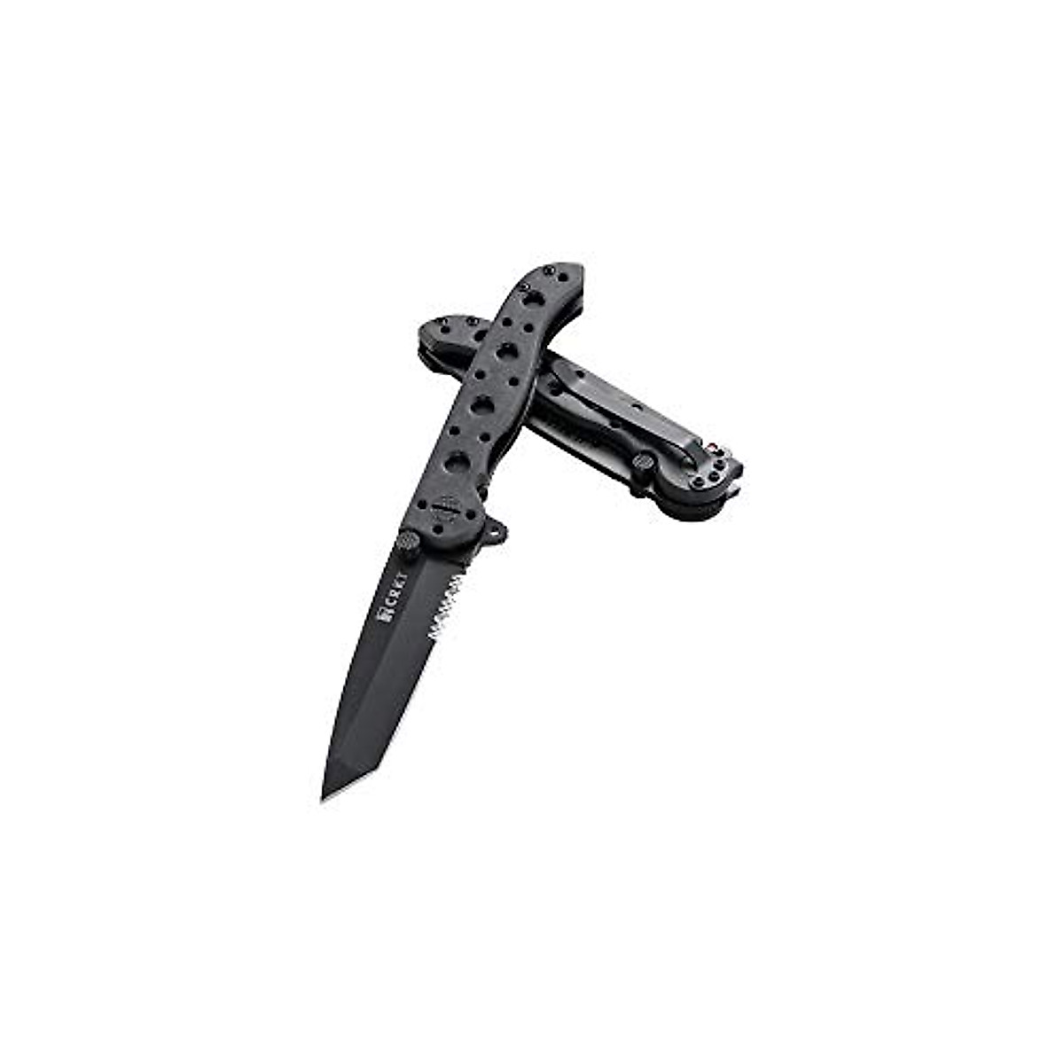 CRKT M16-10KZ EDC Folding Pocket Knife: Everyday Carry, Black Serrated Edge Blade, Tanto, Automated Liner Safety, Nylon Handle, Pocket Clip