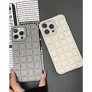 Ginkgonut Compatible with iPhone 13 Pro Max Case for Women/Girls, Cute 3D Laid Desgin Soft Silicone Shockproof Raised Bumper Corners Case for iPhone 13 Pro Max（Gray）