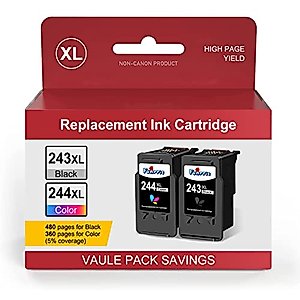 Funrrie 243 and 244 Ink Cartridges for Canon Ink cartridges 243 and 244 for Canon 243 Black Ink PG-243 Black PG 245XL CL 246XL for Canon mg2522 Ink Cartridges Pixma TS3120 TS3122 MX492 TR4520 MG2525